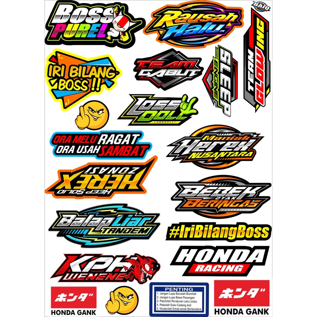 Jual STICKER RACING / STIKER PACK / STIKER MOTOR/ STIKER HEREX | Shopee ...