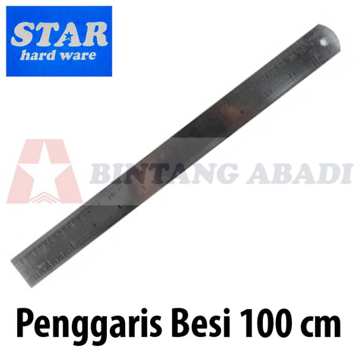 Jual BA - STAR Hardware Penggaris Mistar Ruler 100 cm / 40" - Stainless / Besi | Shopee Indonesia