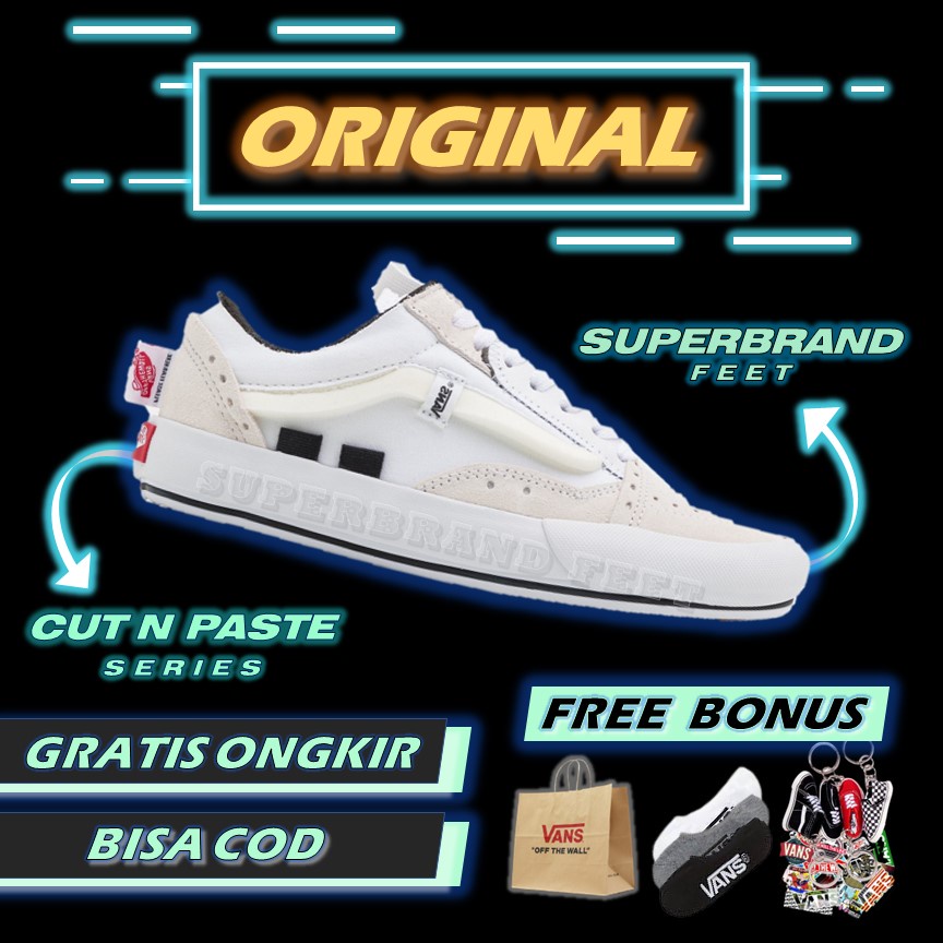 Jual Vans Old Skool Cut and Paste CAP True White Original Sepatu Vans ...