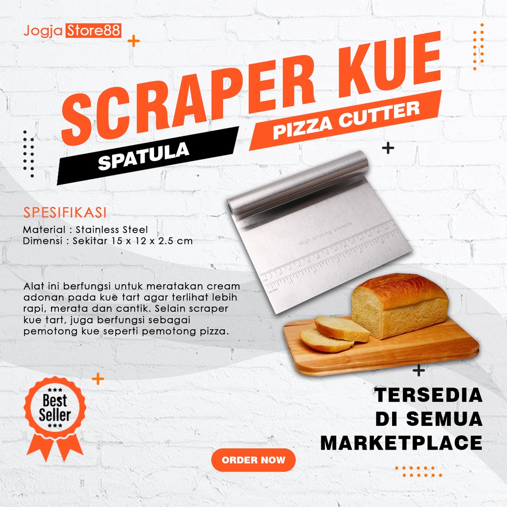 Jual Spatula Scraper Kape | Pemotong Kue Tart Pizza Cutter Food Grade ...