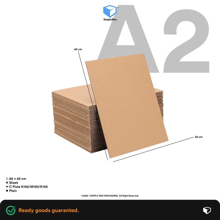 Jual Kardus Lembaran 60 x 42 cm A2 | Sheet | Cardboard | Shopee Indonesia