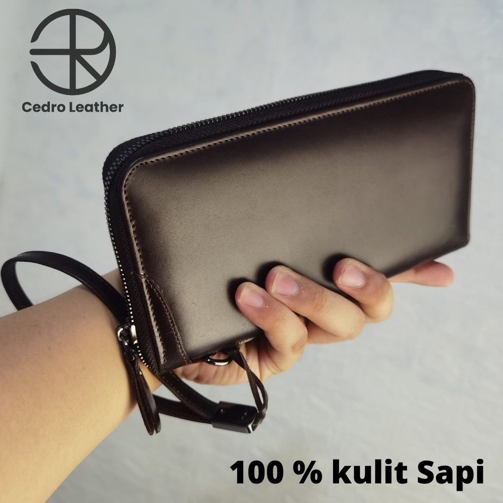 Jual Dompet Kulit asli Resleting Model Paspor Tipe Flavia | Shopee ...