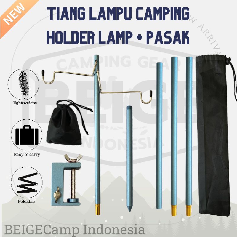 Jual Beige Tiang lampu camping outdoor holder lamp dengan pasak ...