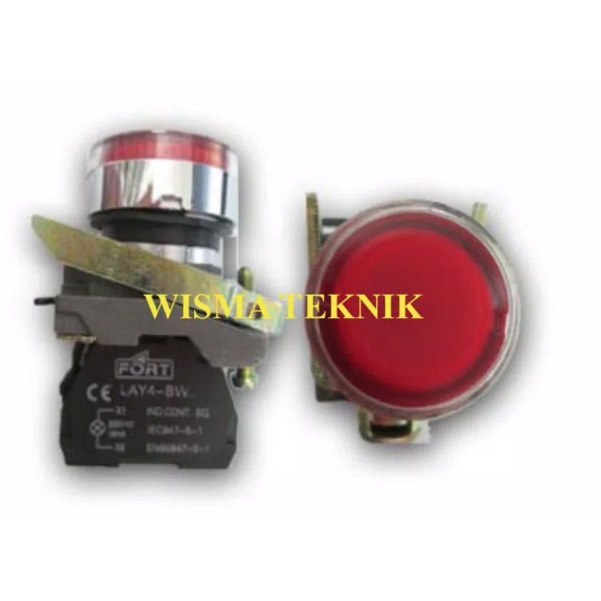Jual Illuminated Push Button With LED FORT LAY5-BW3461 Merah | Shopee ...
