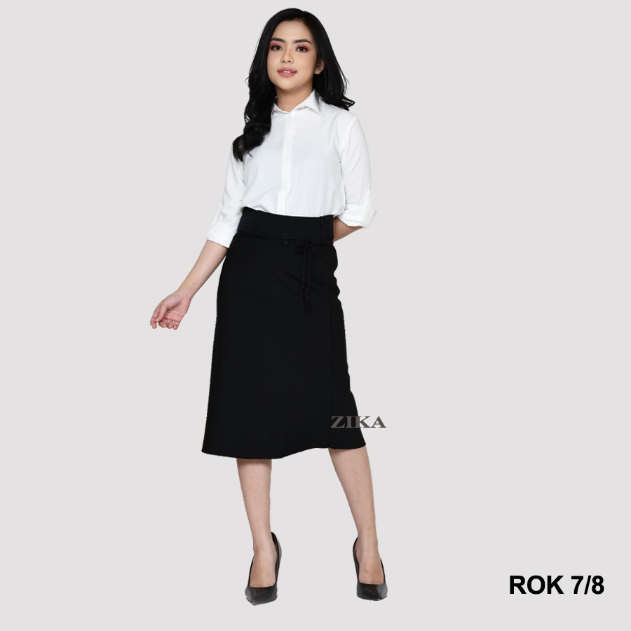Jual rok hitam kerja kantor pendek wanita dewasa jumbo androk 78 A line ...