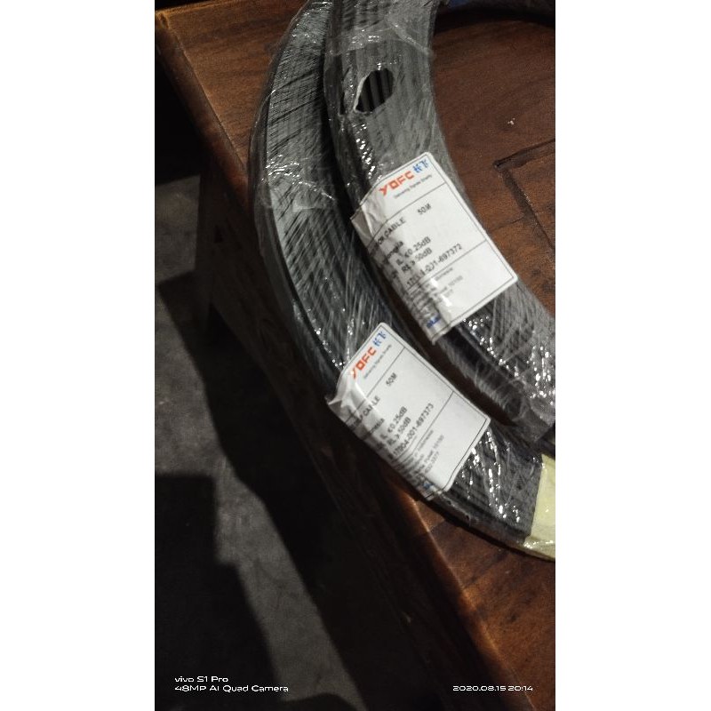 Jual Kabel FO 50m single core,satu seling,sudah ada conectornya,siap ...