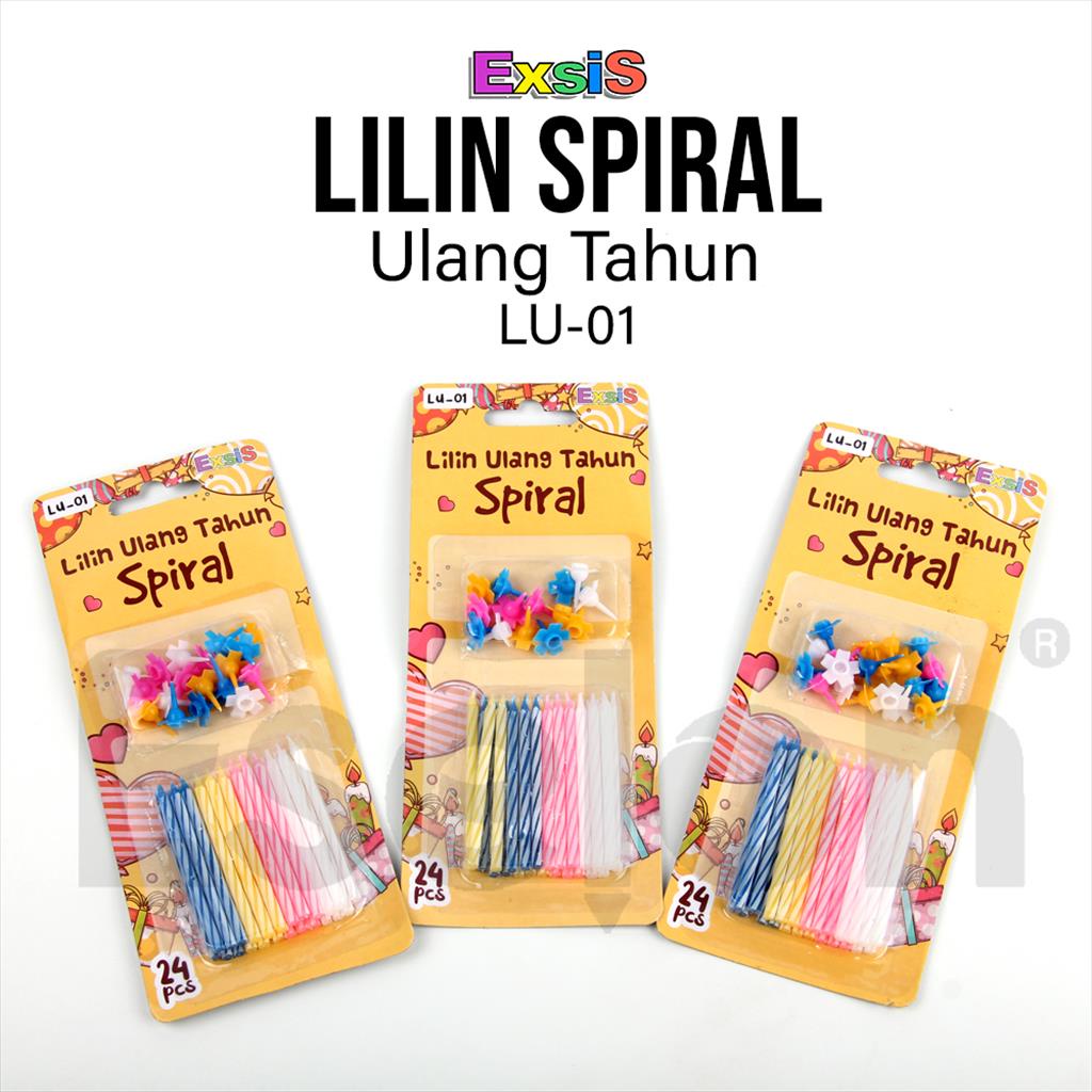 Jual 24pcs Lilin Ulang Tahun SPIRAL LU01 / 1pack Lilin Ultah ULIR ...