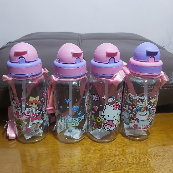 Jual Botol Minum Anak Tali Motif Karakter Kartun Lucu Imut Tali Selempang Sedotan - Botol Minum ...