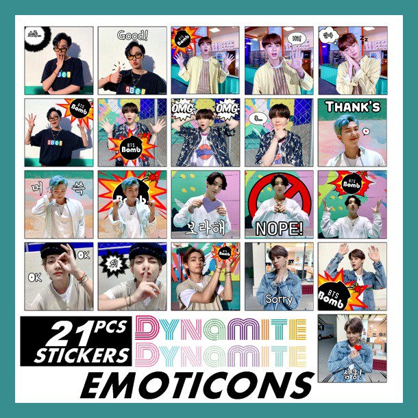 Jual STIKER DYNAMITE BTS EMOTICONS 21PCS | Shopee Indonesia
