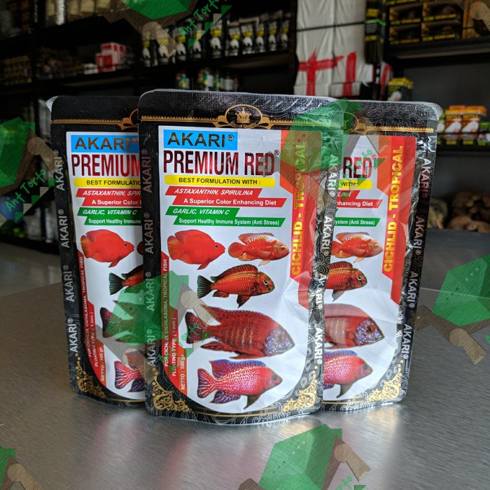 Jual Akari Premium Red Cichlid Tropical Fish Food Pelet Floating 100 gr ...