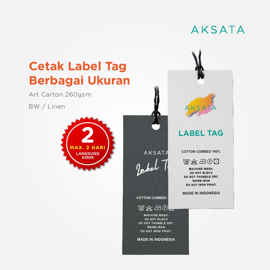 Jual Cetak Label Tag/Hang Tag Berbagai Ukuran/custom | Shopee Indonesia