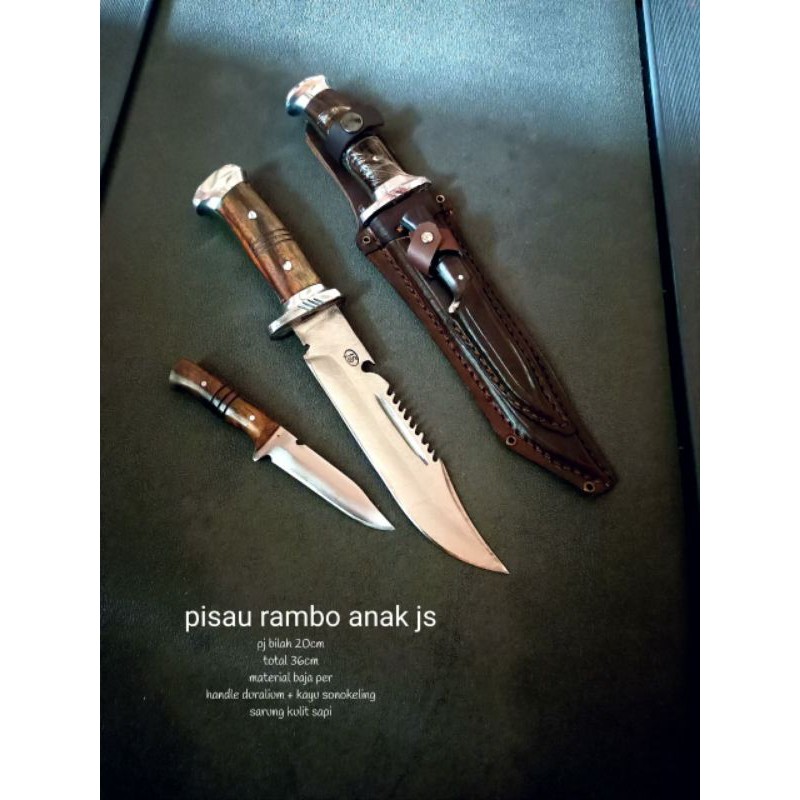 Jual pisau rambo pisau bowie set kecil dan besar | Shopee Indonesia