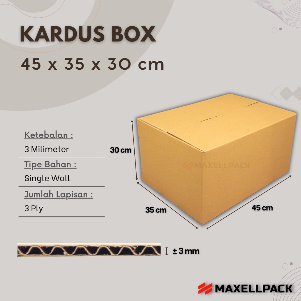 Jual Kardus Karton Box Besar 45x35x30 CM Kotak Dus Packing Packaging ...