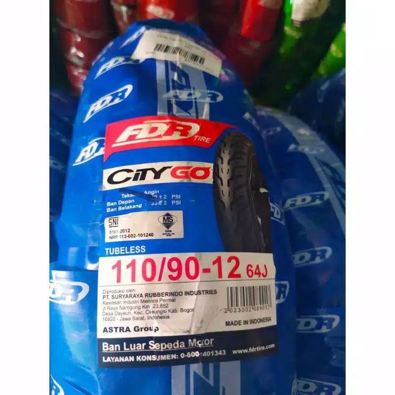 Jual ban fdr citygo 110/90-12 honda scopy dan yamaha freego | Shopee ...