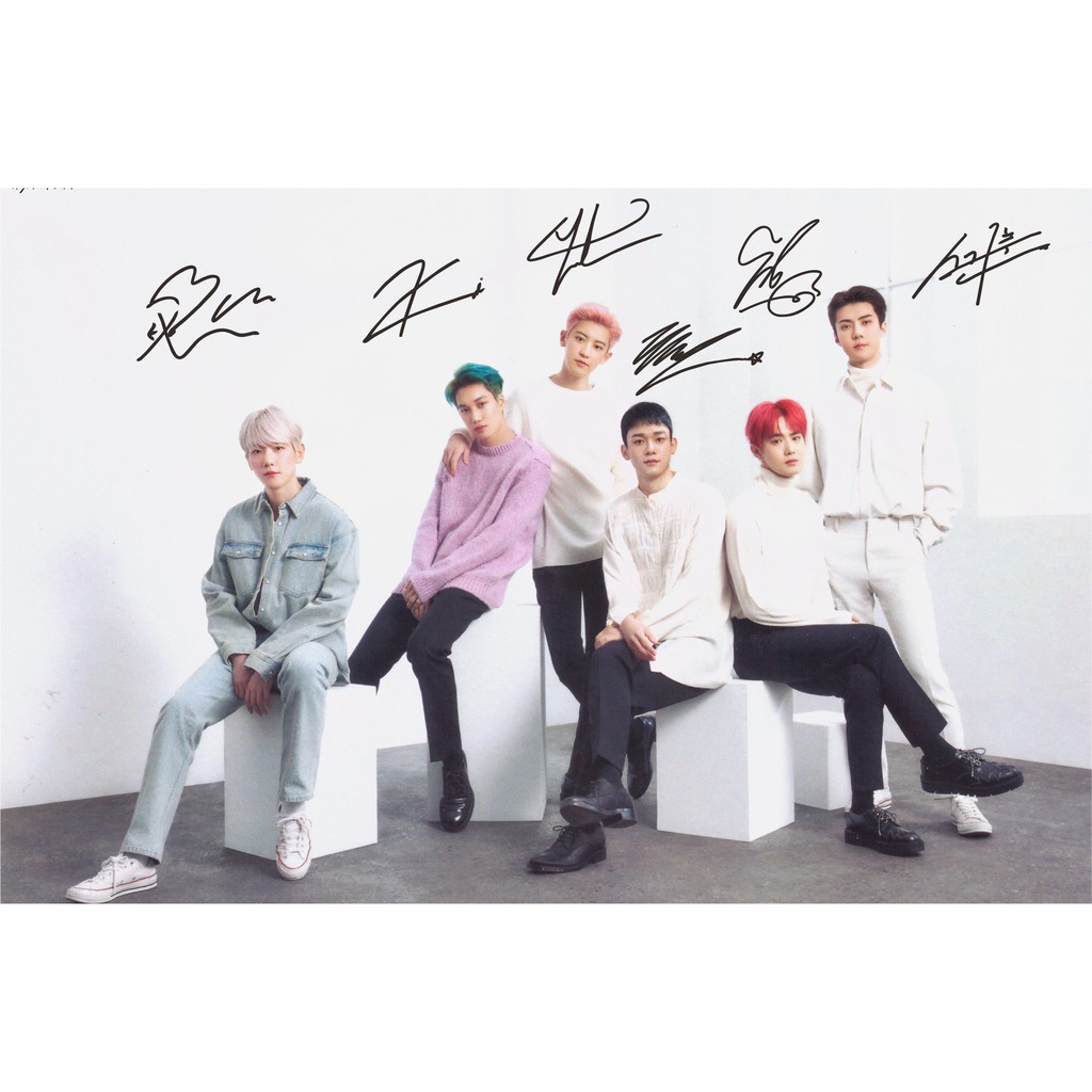 Jual POSTER EXO GRUP DENGAN TANDA TANGAN POSTER KPOP EXO UKURAN A3 ...