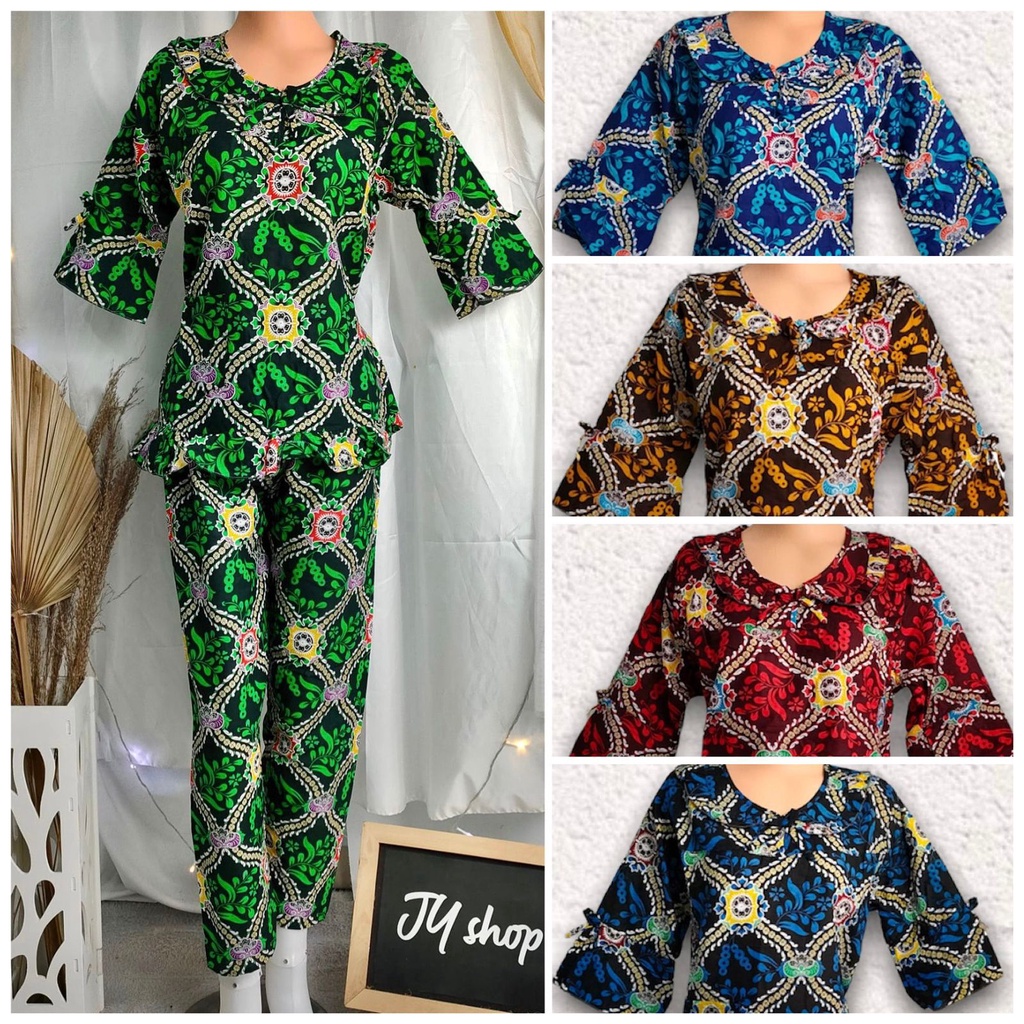 Jual (M-XXL) Batik Bagan Model Lengan Terompet Couple SKU 52585 Ukuran ...