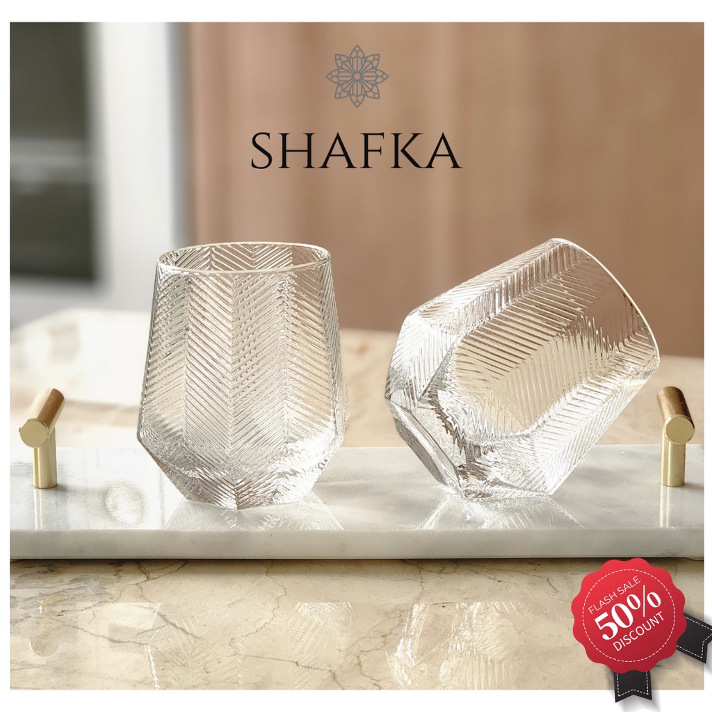 Jual Shafka HexaLeaf Glass Gelas Kaca Aestetik | Shopee Indonesia