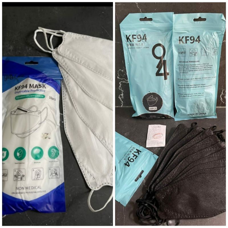 Jual Masker KF94 Careion isi 10 pcs || Masker KF94 Hitam Putih ...