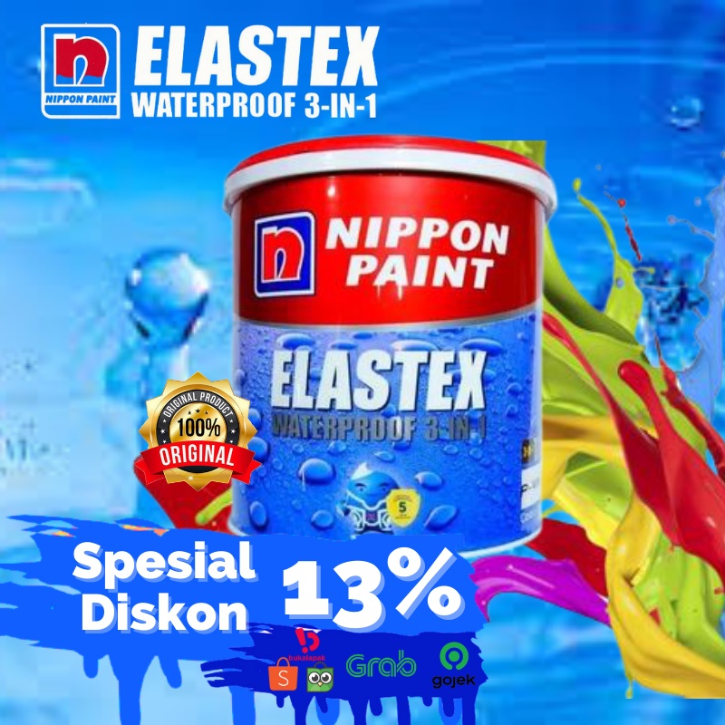 Jual Nippon Paint Elastex 20kg (pail) Cat Dinding Waterproof Interior ...