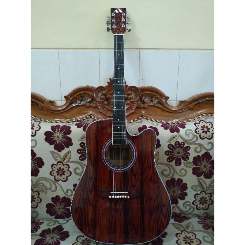 Jual GITAR AKUSTIK JUMBO TANAM BESI AX-700 | Shopee Indonesia