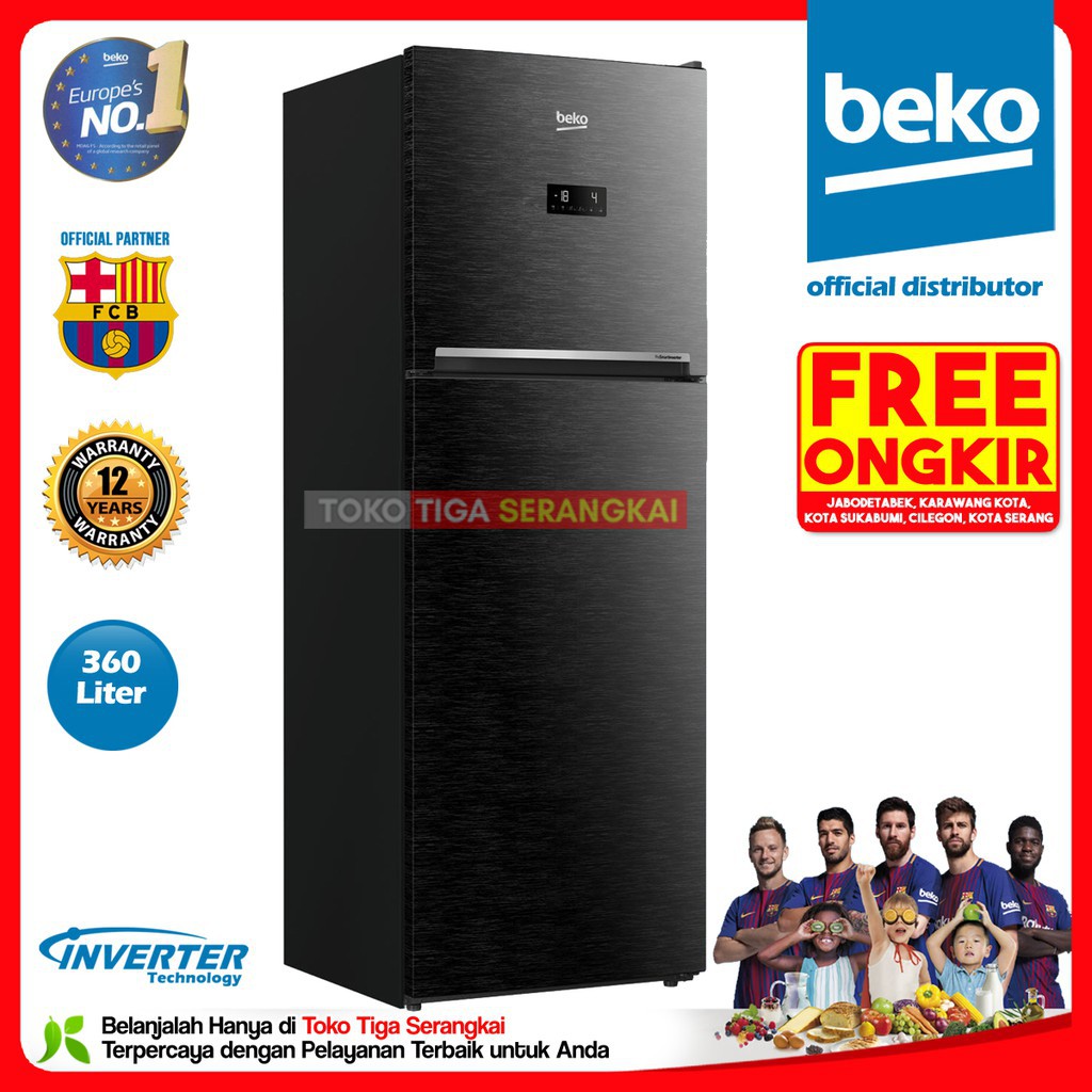 Jual Beko Kulkas 2 Pintu Inverter 360 Liter RDNT360E50VZWB (FREE ONGKIR ...