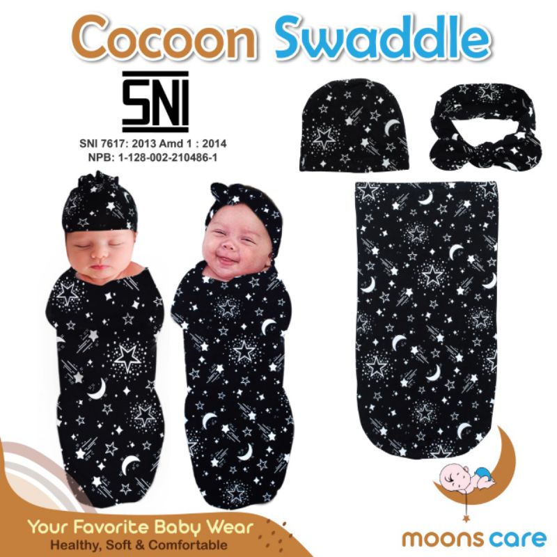 Jual moons care SNI Bedong Bayi Cocoon Swaddle 1 Lapis Motif Bonus ... Jual moons care SNI Bedong Bayi Cocoon Swaddle 1 Lapis Motif Bonus ...