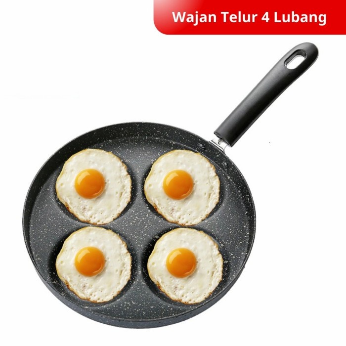 Jual Teflon Pancake / Panci Loyang Telur 4 Lubang Cetakan Kue Bulat ...