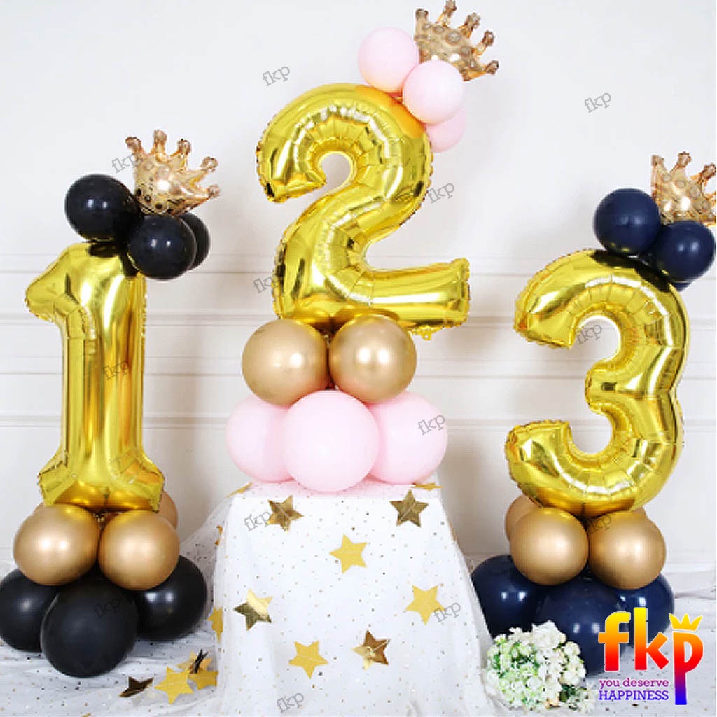 Jual FUN KIDS PARTY Balon Angka Berdiri Ulang Tahun Anak / Balon Stand ...