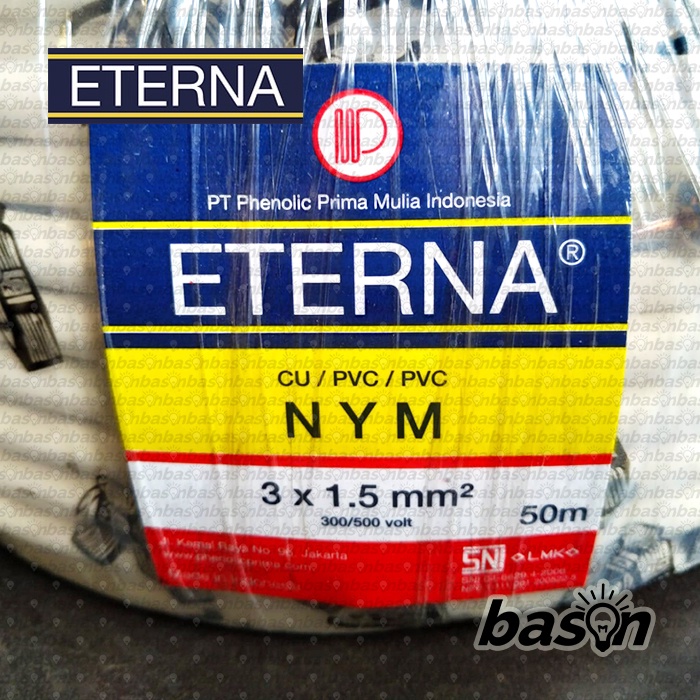 Jual Eterna NYM 3x1.5mm kabel listrik kawat eceran / per meter | Shopee Indonesia