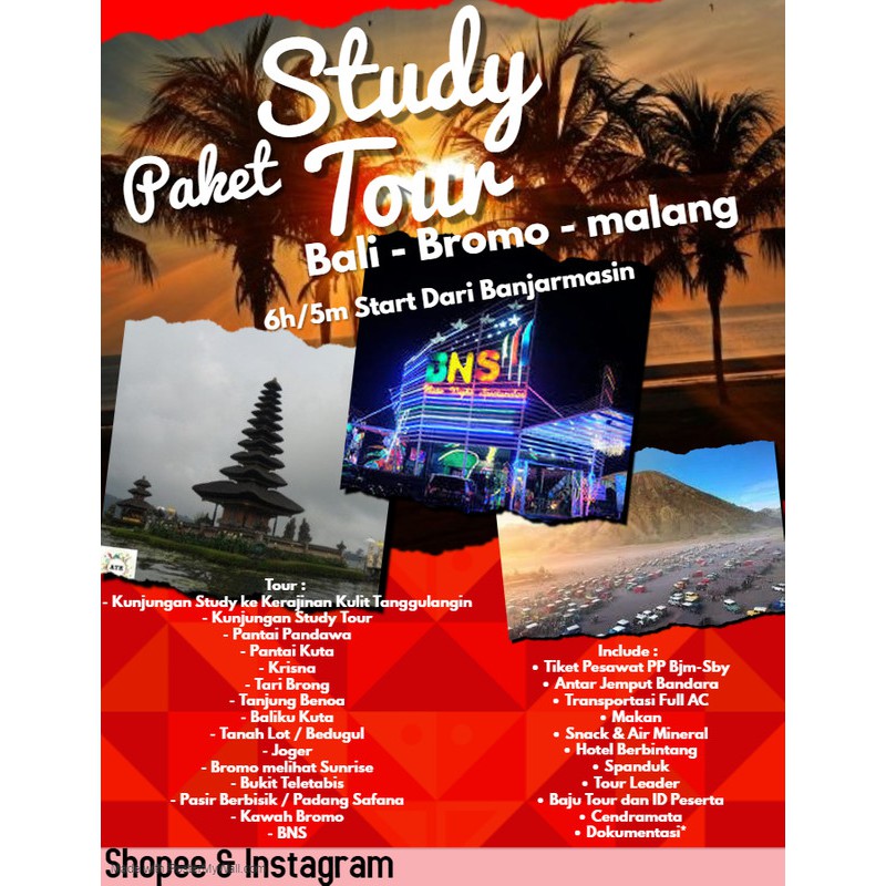 Jual Paket Study Tour Bali-Bromo-Malang 6h/5m Start Dari Banjarmasin ...