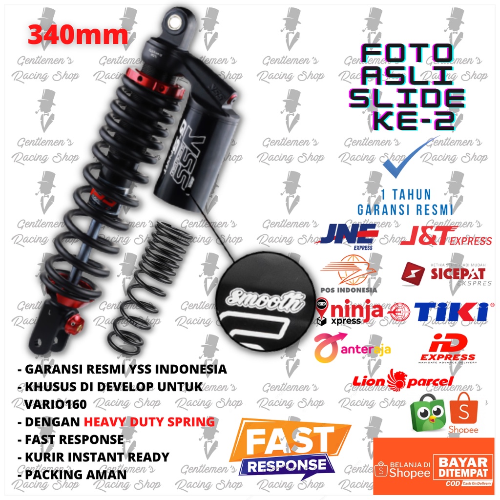 Jual SHOCK YSS G SPORT SMOOTH VARIO 160 BLACK 340mm + YSS HEAVY DUTY ...