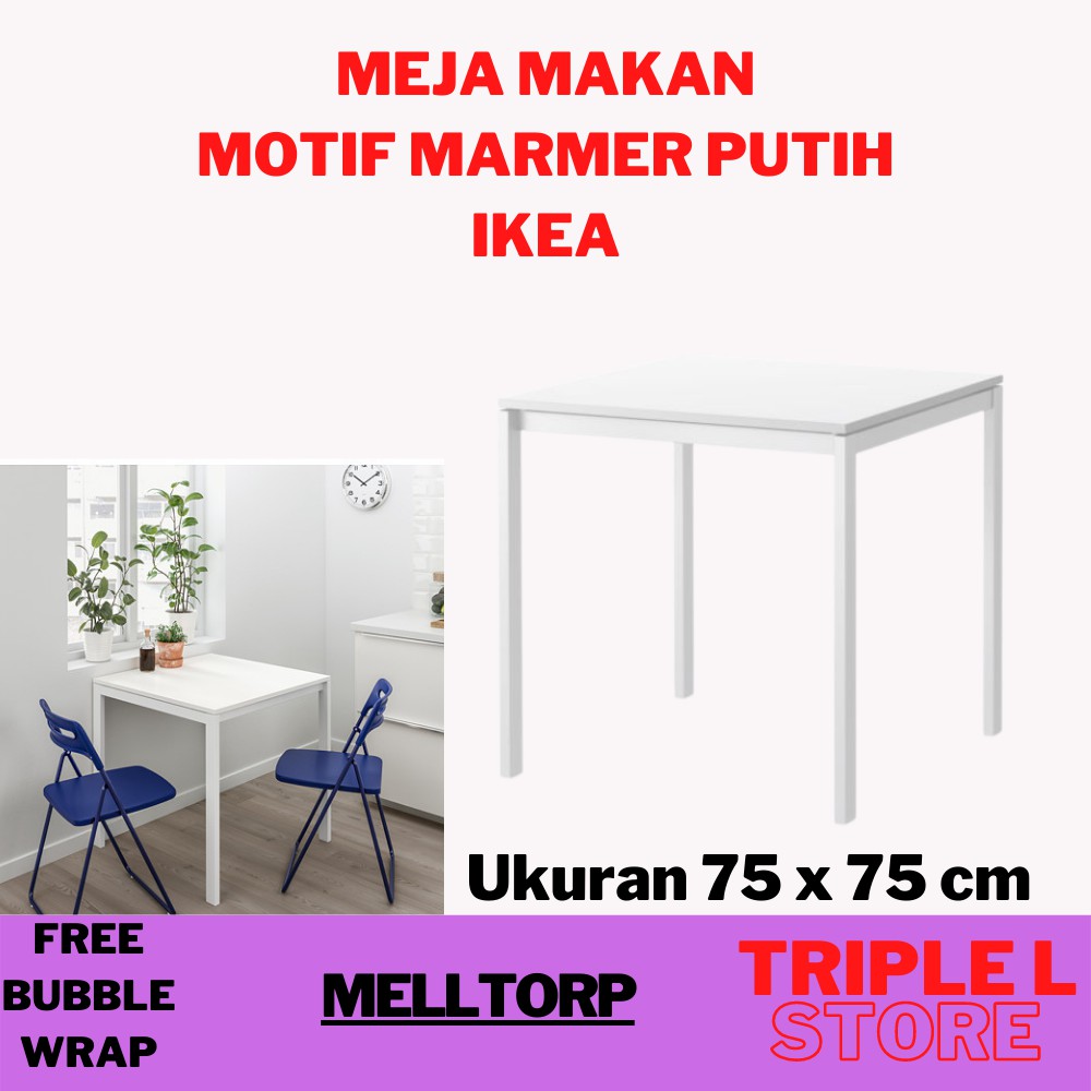 Jual Meja Makan Minimalis Putih Polos Melltorp | Shopee Indonesia