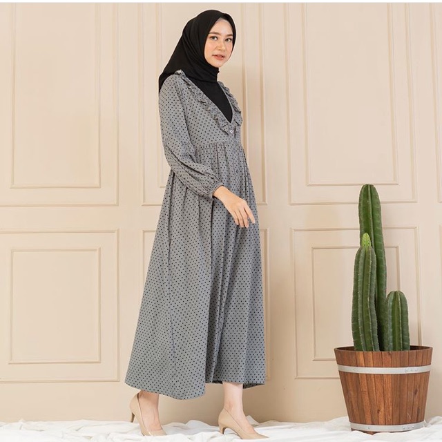 Jual Ema Daily Norma Polka grey black ( M ) | Shopee Indonesia