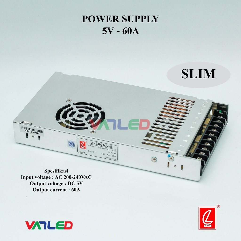 Jual POWER SUPPLY RUNING TEXT 5V-60A SLIM CZCL | Shopee Indonesia
