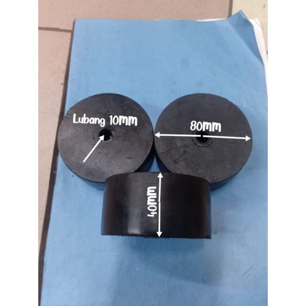 Jual karet kabin 80mm x 40mm x lubang 12mm alas peredam getaran mesin ...