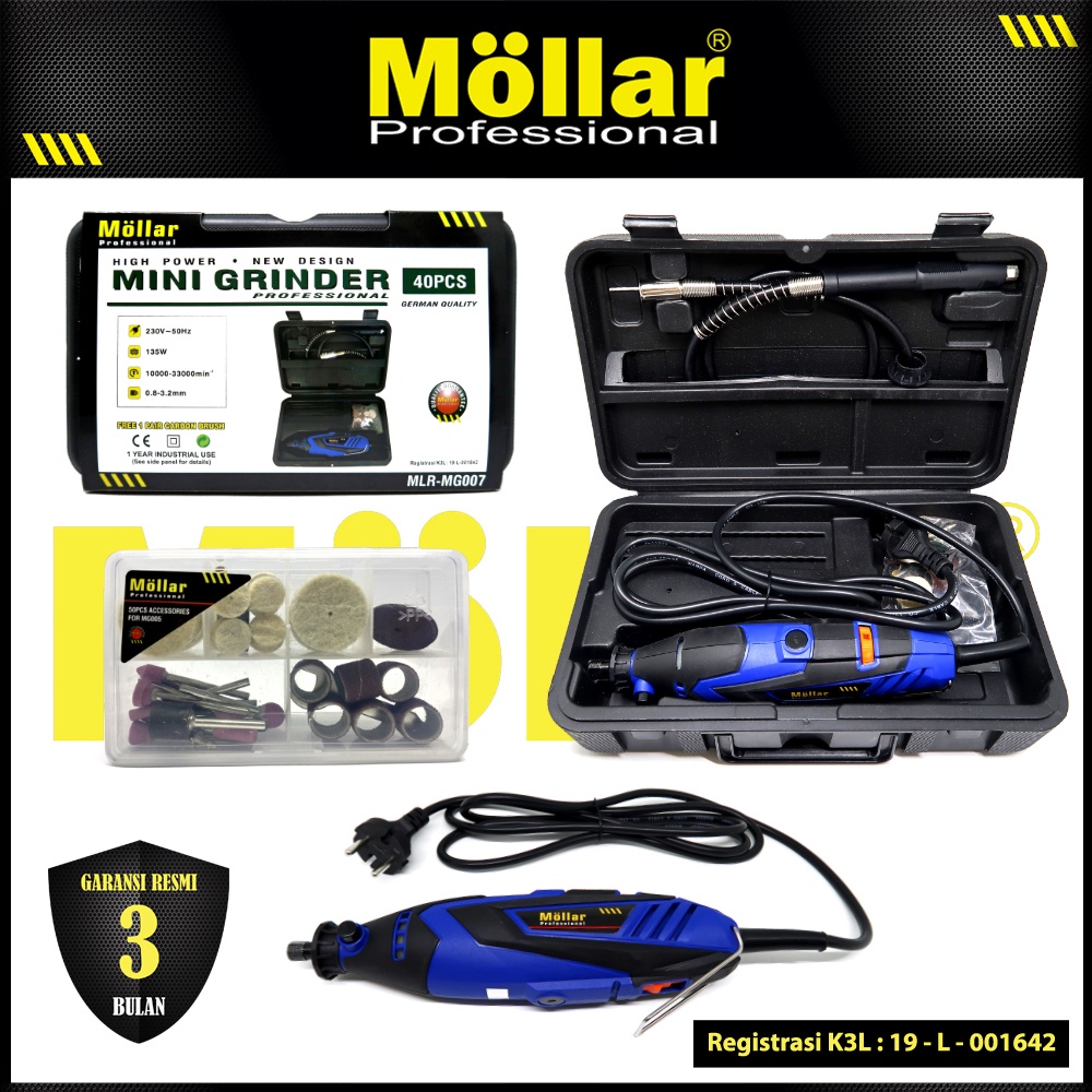 Jual [PAKET] MOLLAR MG007 Mini Grinder Set & 50 pcs Mata Tuner Bor ...