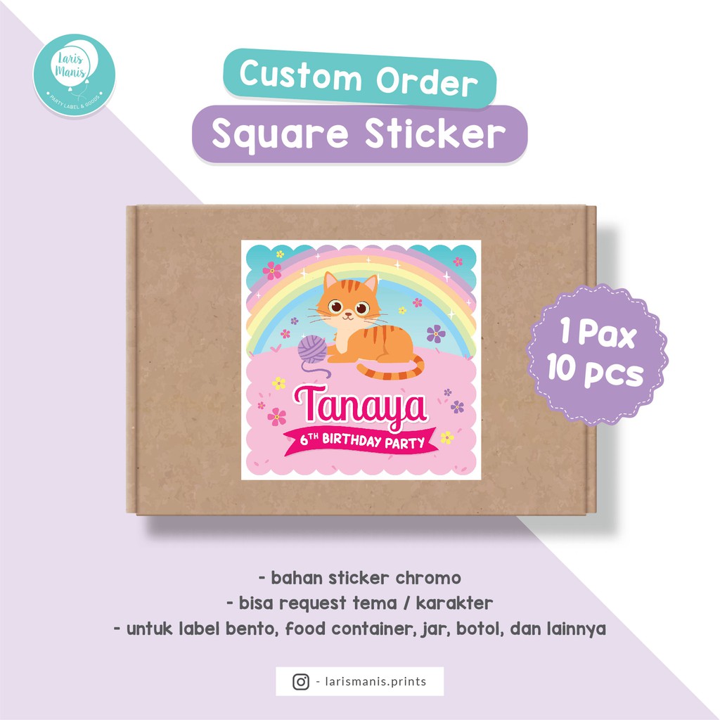 Jual [CUSTOM] Square Sticker / Stiker Label Souvenir Hampers Ulang ...