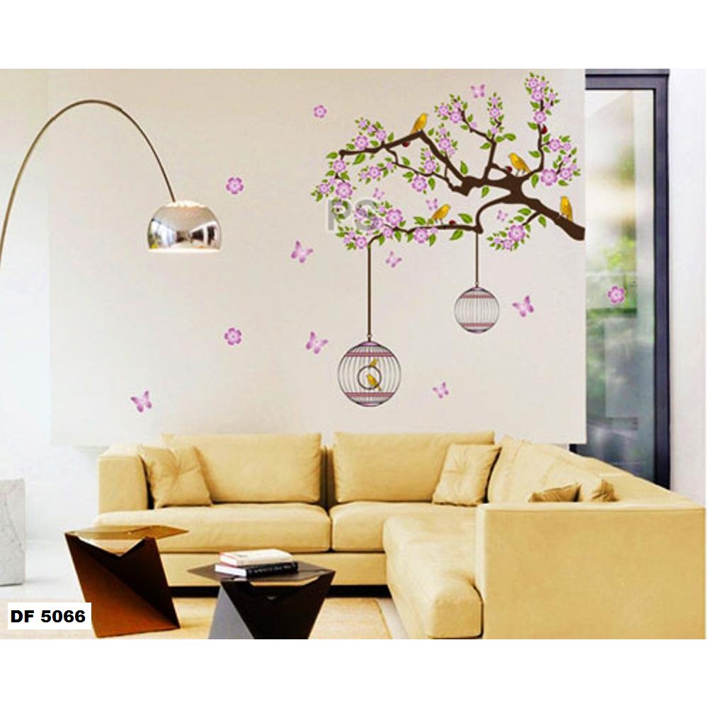Jual WPSBGS WALL STICKER POHON RANTING SANGKAR CAGES BURUNG BIRD FRAME ...