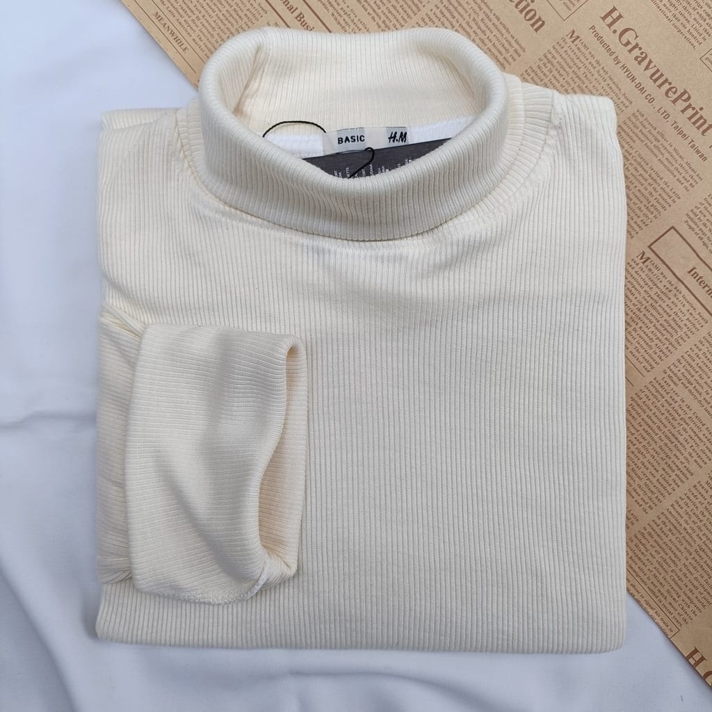 Jual Kaos Turtle Neck Lengan Panjang Bahan RIB Kaos Kerah Tinggi Pria ...