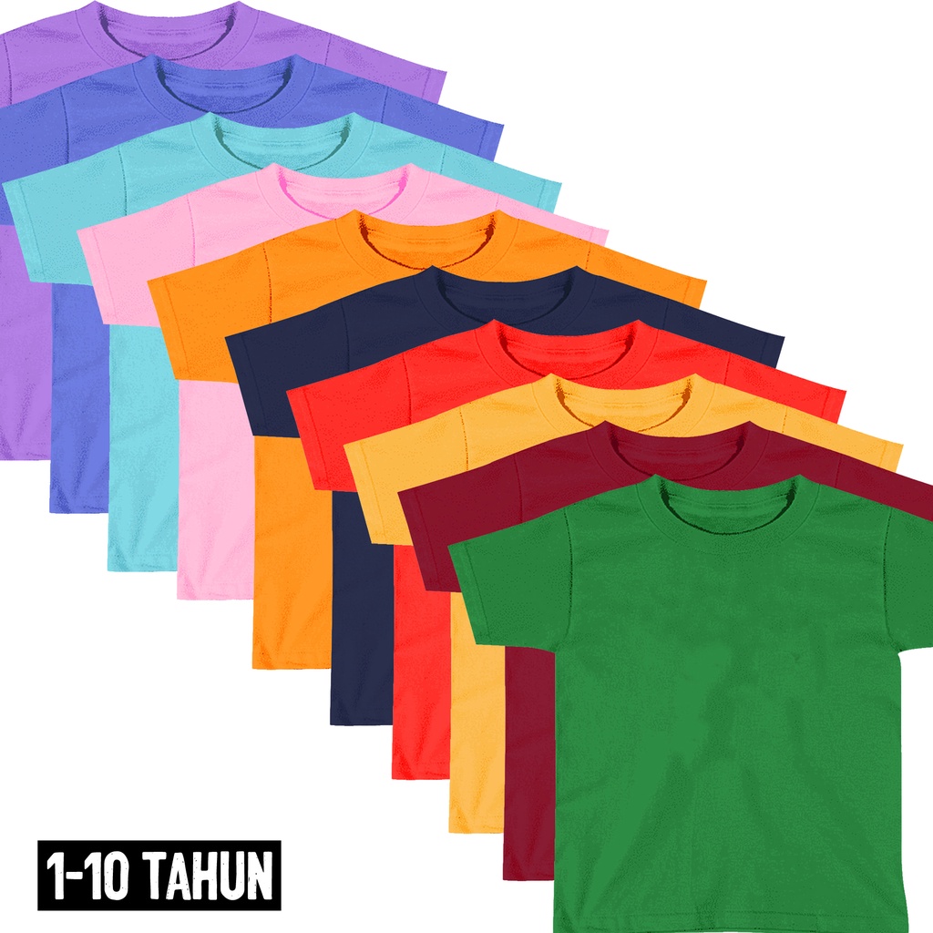 Jual Kaos polos Anak Baju polos polos anak Ali Ash Katun Combed 30s 1-10 Tahun Laki laki ...