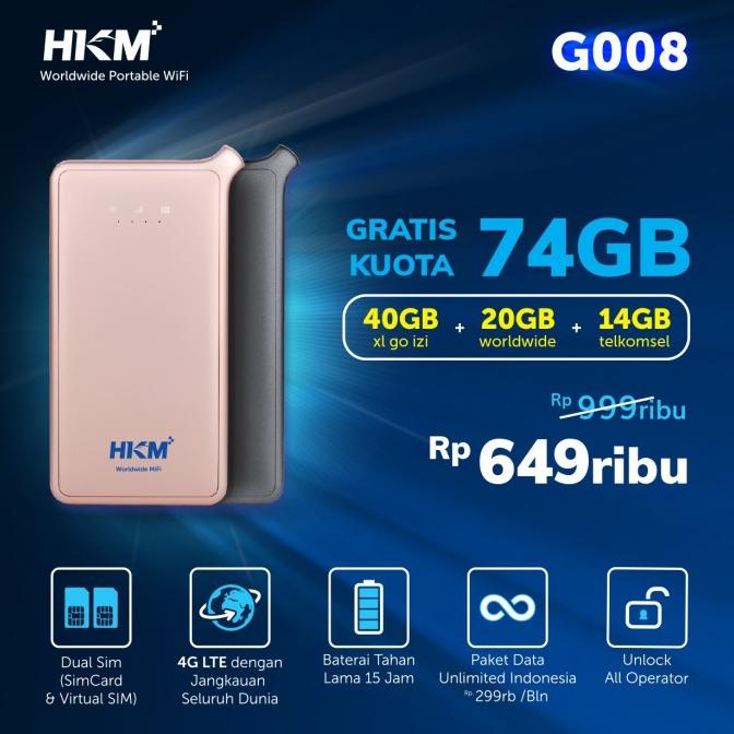 Jual NETWORK PERALATAN JARINGAN MODEM WIFI 4G HKM G008 FREE XL GO IZI ...