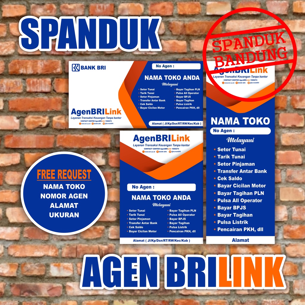 Jual SPANDUK BRI LINK / BACKDROP BRI LINK / PROMOSI TOKO BRI LINK ...