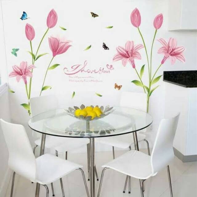 Jual Stiker Dinding/Wallsticker Motif Bunga Pink | Shopee Indonesia