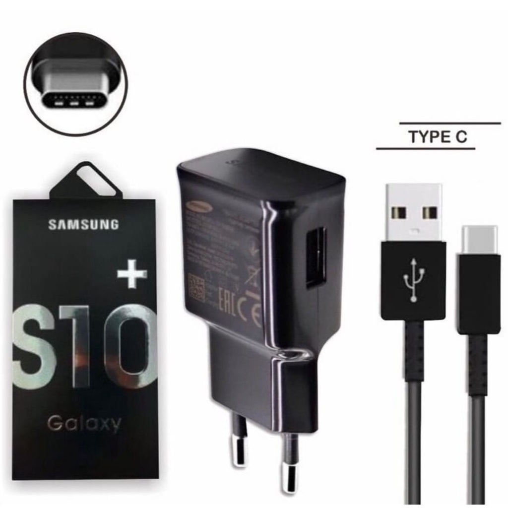 Jual Kabel Data Samsung S10+Type C-Fast Charging- Quick Charger 3.0A Qualcomm Kepala Charger USB ...