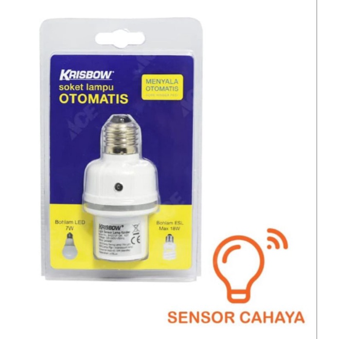Jual Soket lampu otomatis krisbow / sensor cahaya / fitting lampu ...