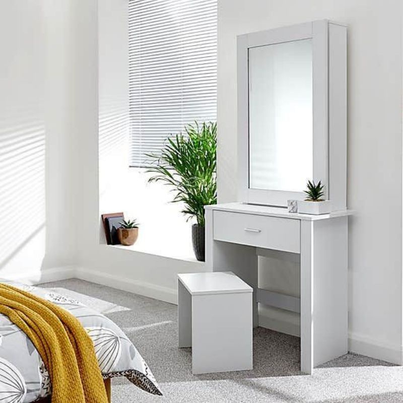 Jual Sliding Mirror Dressing Table with Stool /Meja rias kaca sliding ...