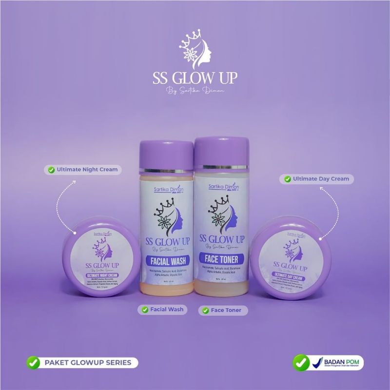 Jual SS Glow up skincare Sartika diman (Free Pouch) | Shopee Indonesia