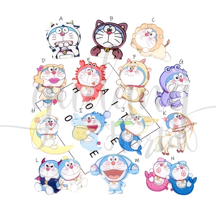 Jual Pin Akrilik Karakter Kartun Jepang Dorameon Blue Cat Zodiak Pin ...