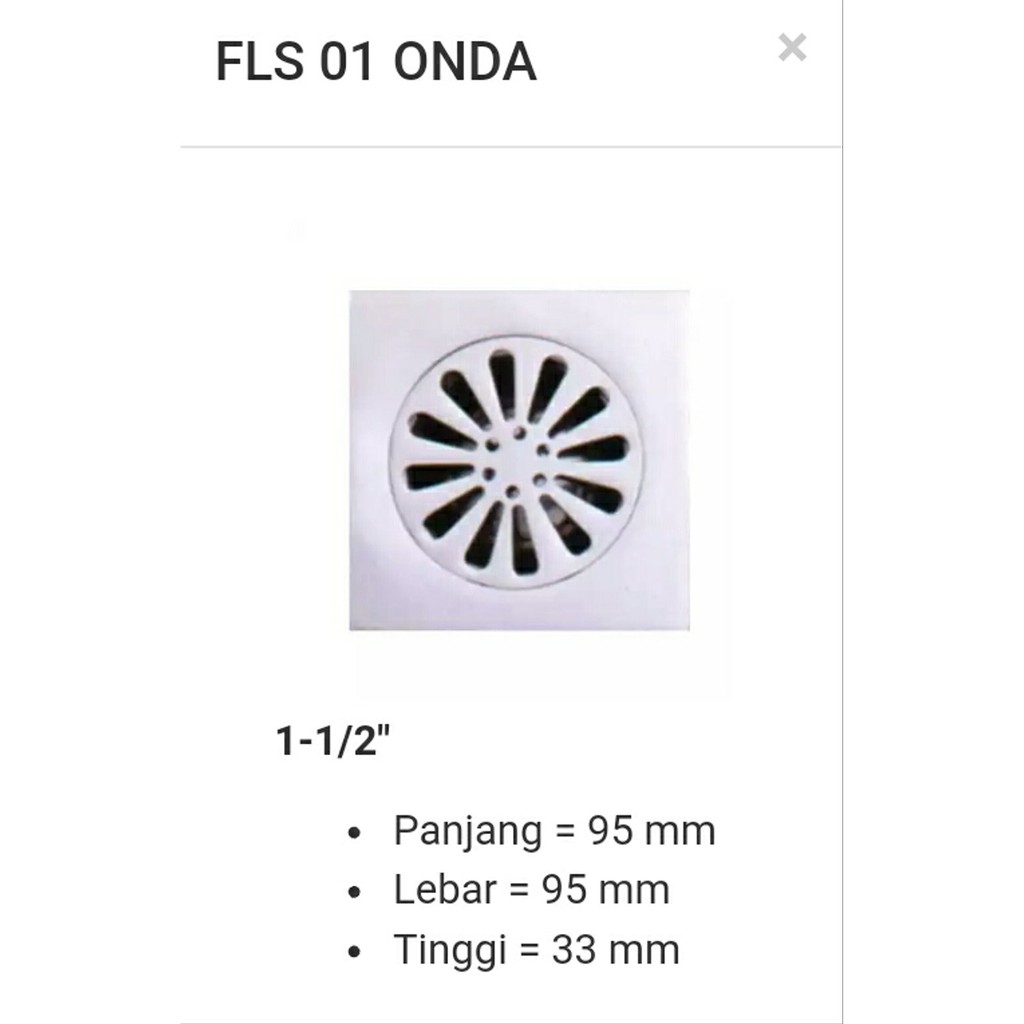 Jual ONDA FLS 01 Saringan Air Got / Floor Drain 1 1/2" | Shopee Indonesia