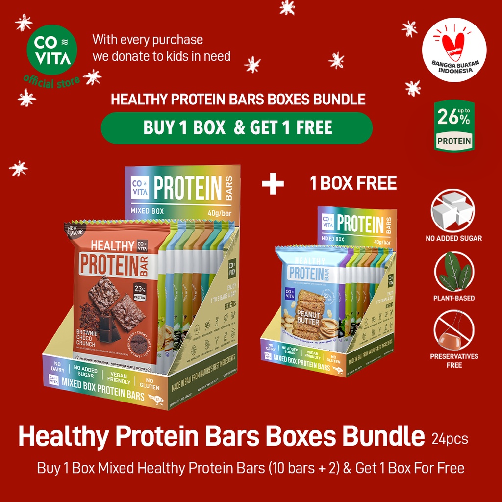 Jual Bundle - Beli Protein Bars Box + 1 Box Gratis - Covita Cemilan ...